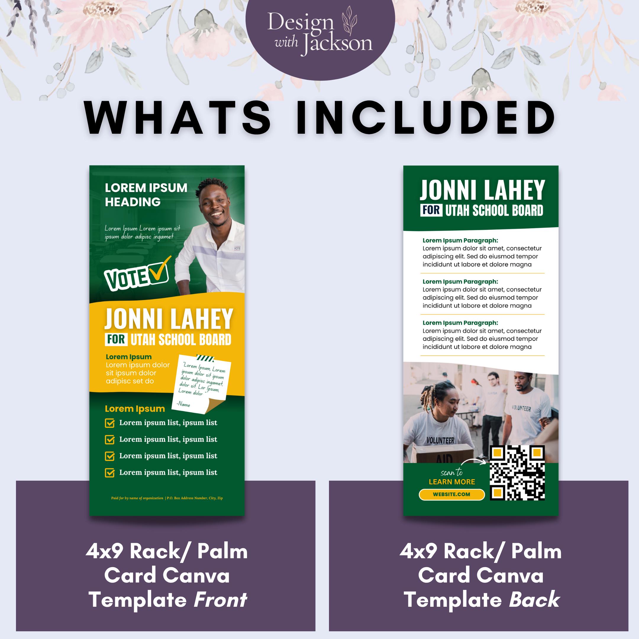 Political Campaign Rack Card Template, 4x9 Editable Canva Flyer ...