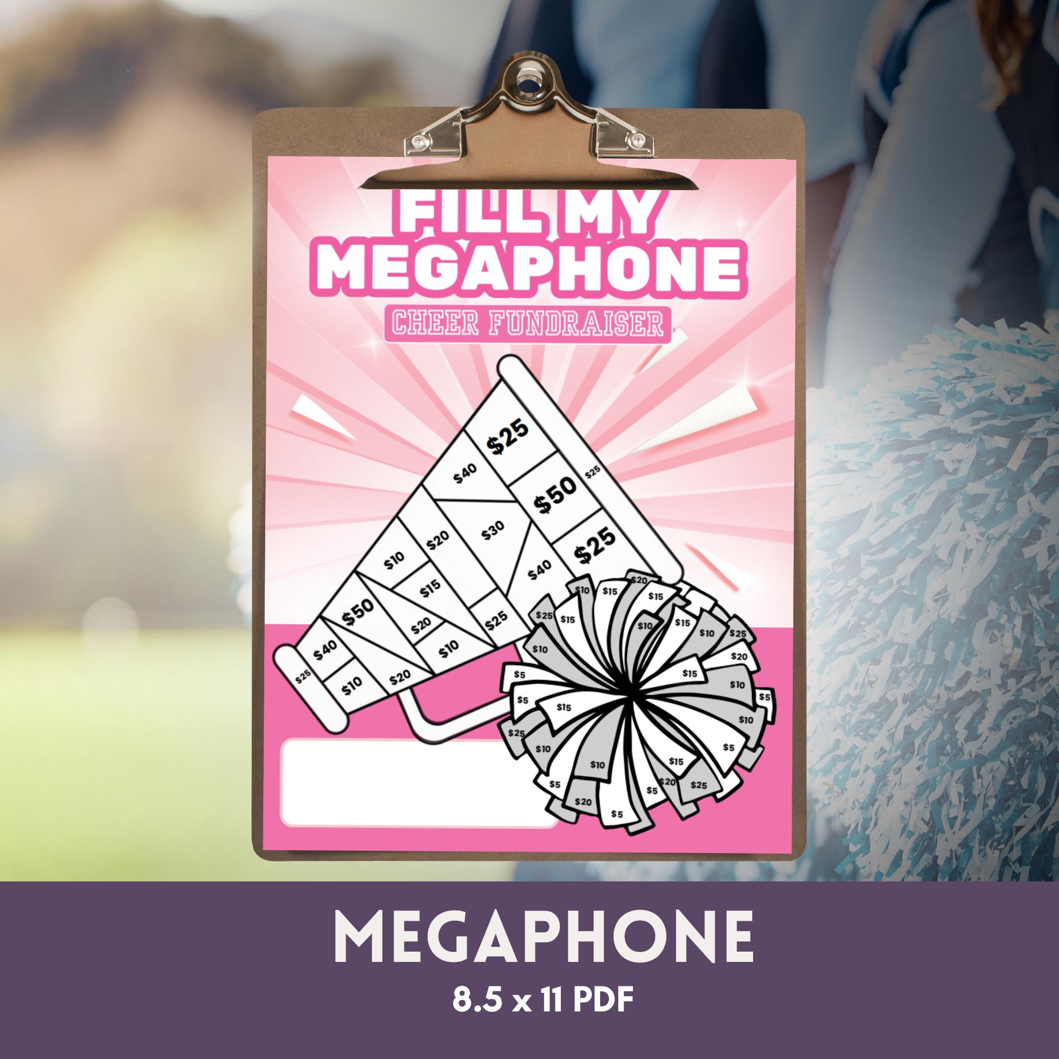 Cheer Fundraiser Printable, Fill My Megaphone & Bow Tracker (PDF) - Etsy