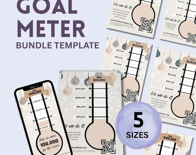PRINTABLE Really Big Goal Thermometer, Printable Goal Chart, Really Big ...