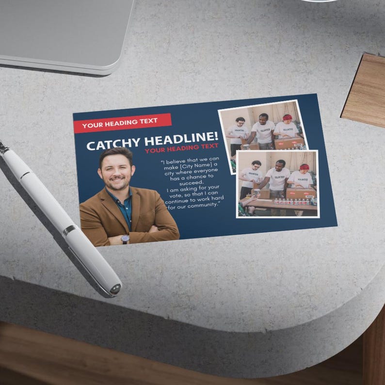 Political Campaign Postcard Template, Editable Mailers (canva Digital ...