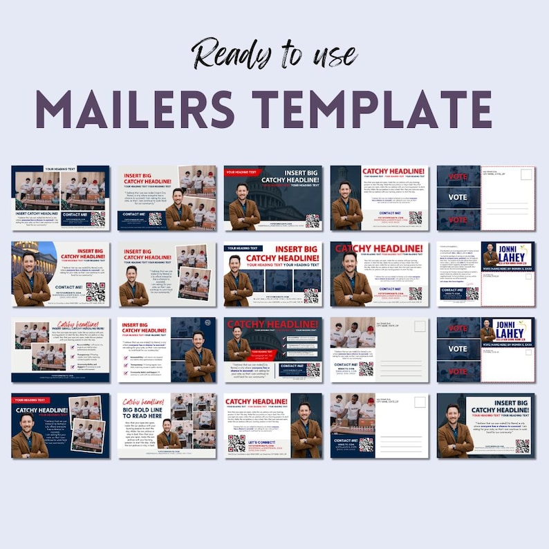 Editable Mailer Templates for Political Campaign, Postcards for Voters ...