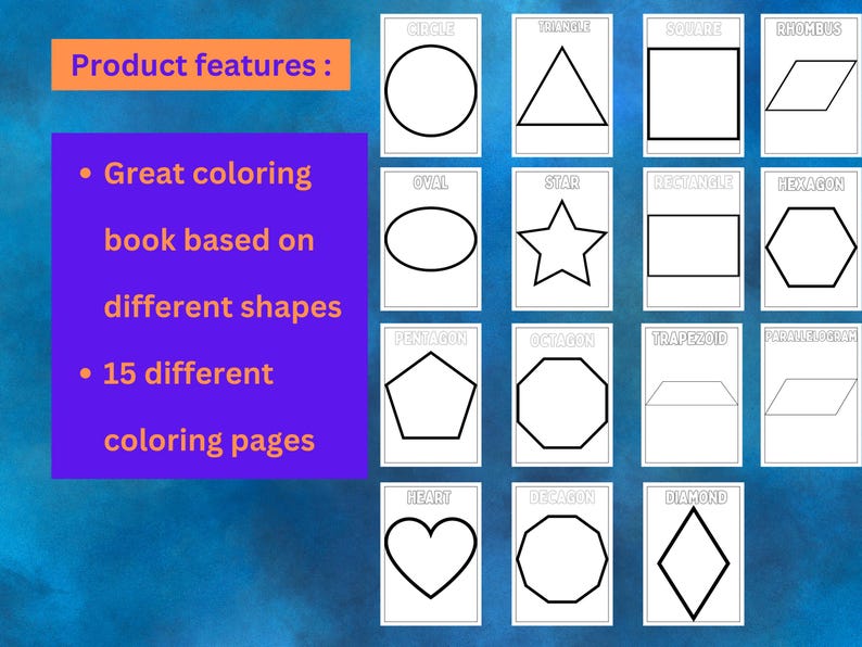 Shapes Coloring Book - Etsy