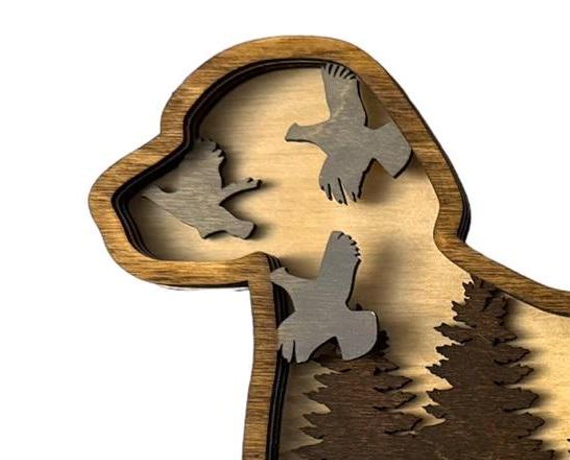 German Shorthair Pointer - Grouse - Layered Laser Wood Art - Handmade ...