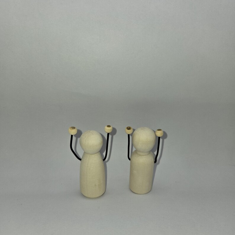 Wood Peg Figures With Bendy Wire Arms (5 per Order) - Etsy