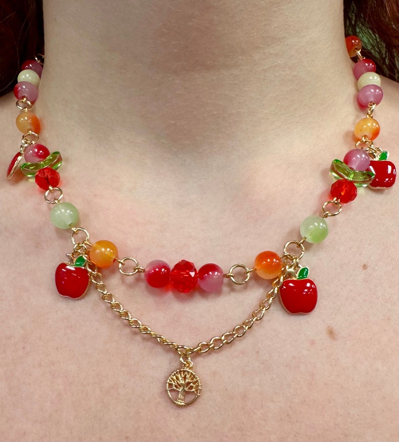 Red Applejack MLP Apples Gold Handmade Necklace - Etsy