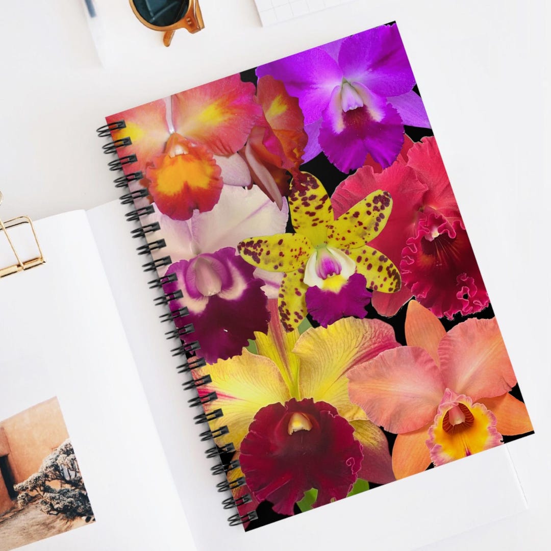 Floral Rainbow Spiral Notebook - Ruled Line for Gardeners and Orchid ...
