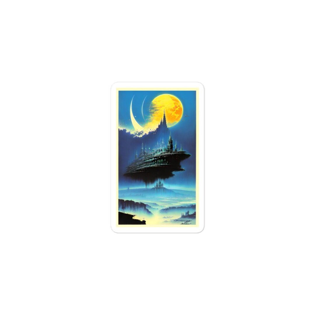 80s Fantasy Floating City Landscape Bubble-free Sticker - Etsy