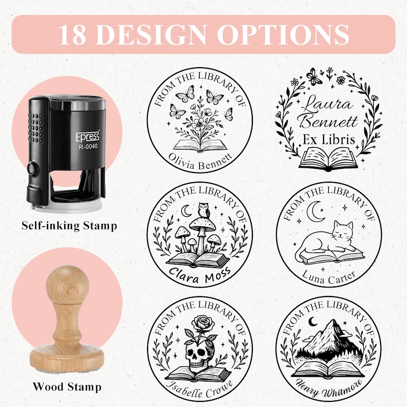 Rectangle Book Stamps - Etsy UK