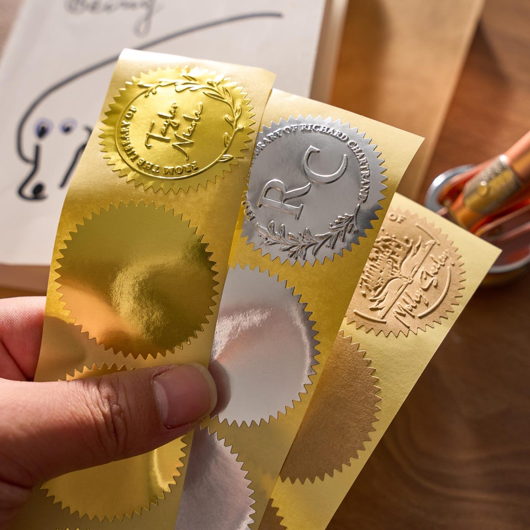 Stickers for Embossing Machine Stickers (HOT!): Gold & Silver Metallic ...