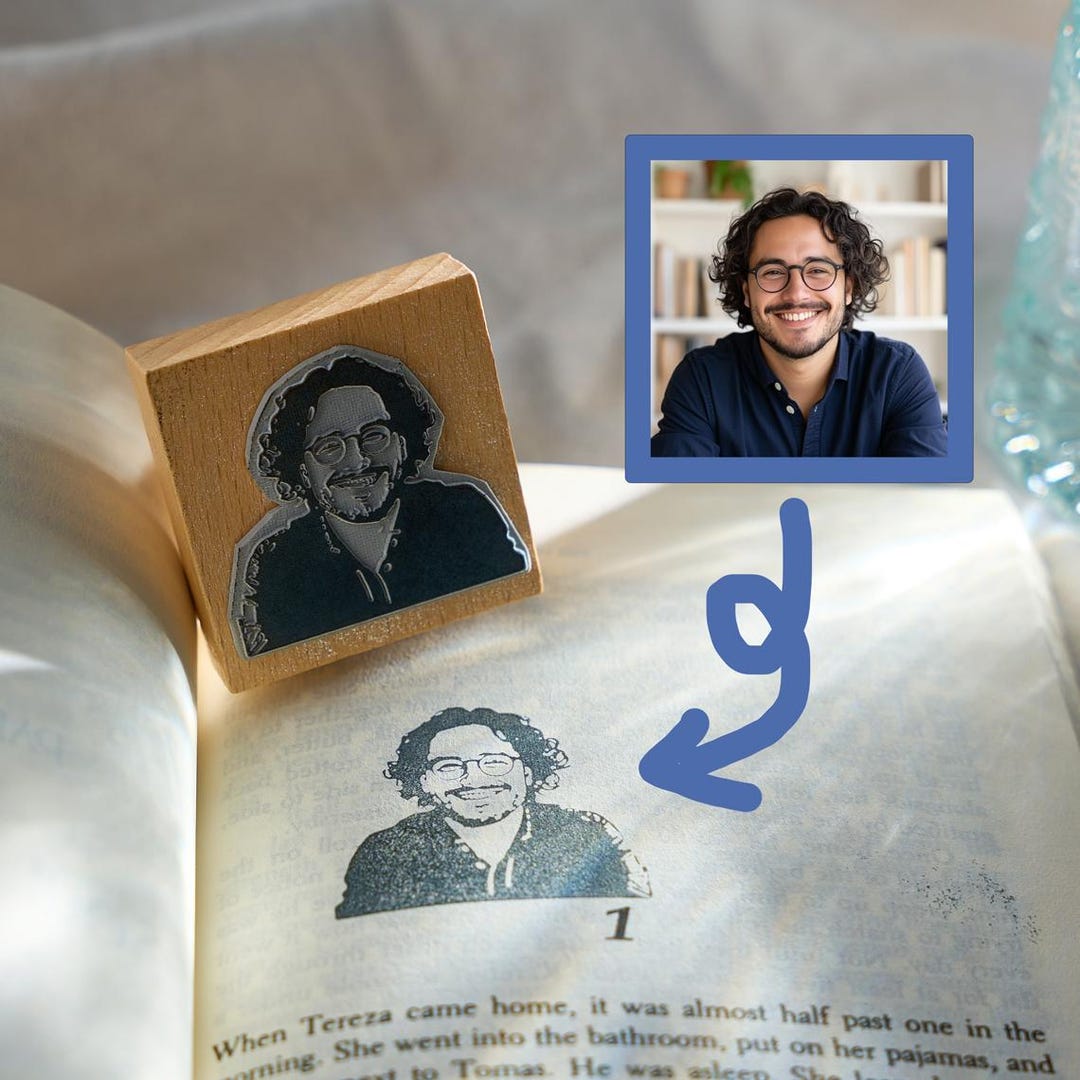 CUSTOM PORTRAIT STAMP - Personalized Hand-drawn Face Stamp From Photo ...