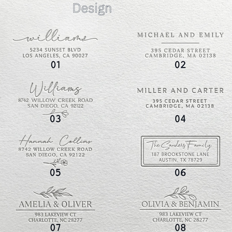 ADDRESS EMBOSSER – 18 Designs, Custom Return Address Seal, Removable ...