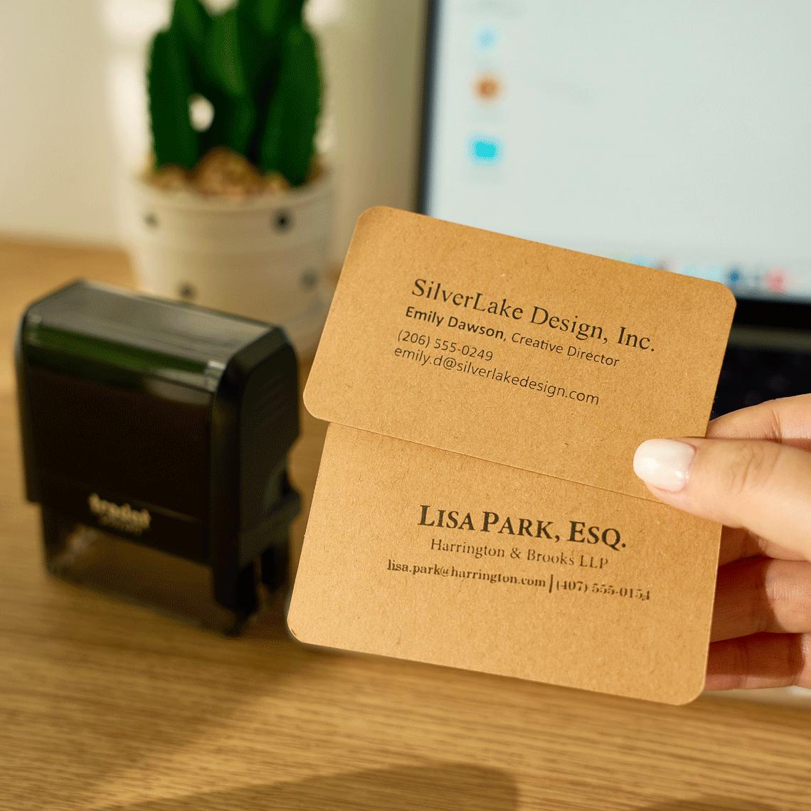 Custom Business Card Stamp – Personalized Company Logo Stamp for ...