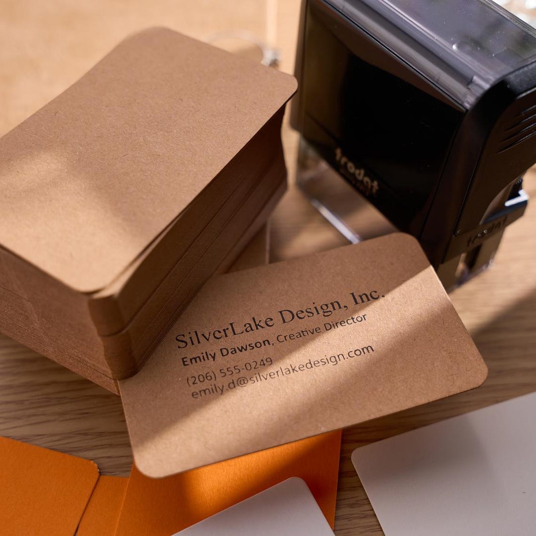 Custom Business Card Stamp – Personalized Company Logo Stamp for ...