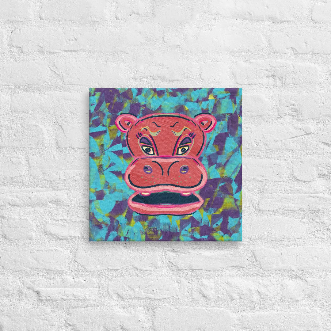 Extremely Hungry Hippo Canvas Print - Etsy