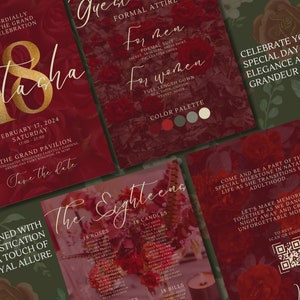 18th Birthday Invitation Card Template Full Editable Elegant Gold and ...