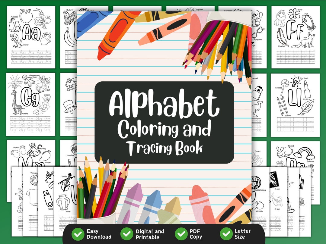 ABC Alphabet Coloring Book and Tracing Book for Kids Educational ...