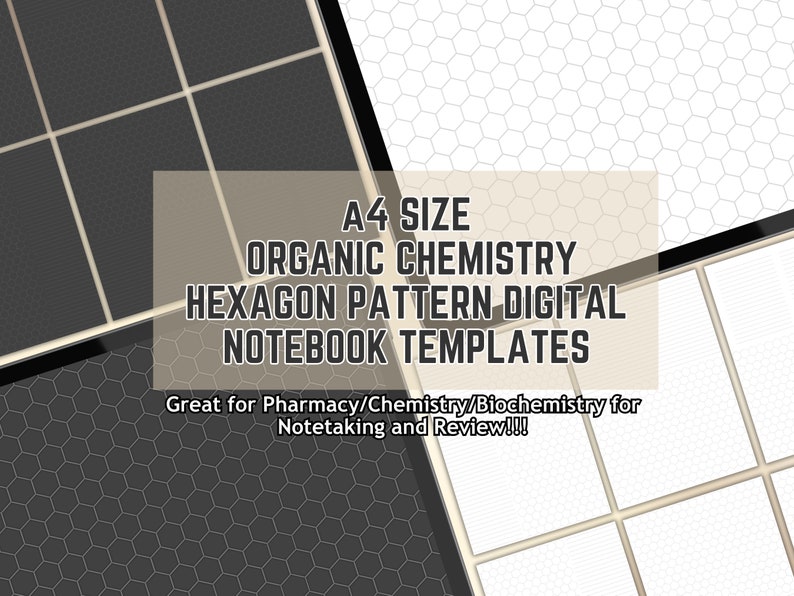 14 Pages Hexagonal Graph Sheets Layout Pattern Organic Chemistry ...