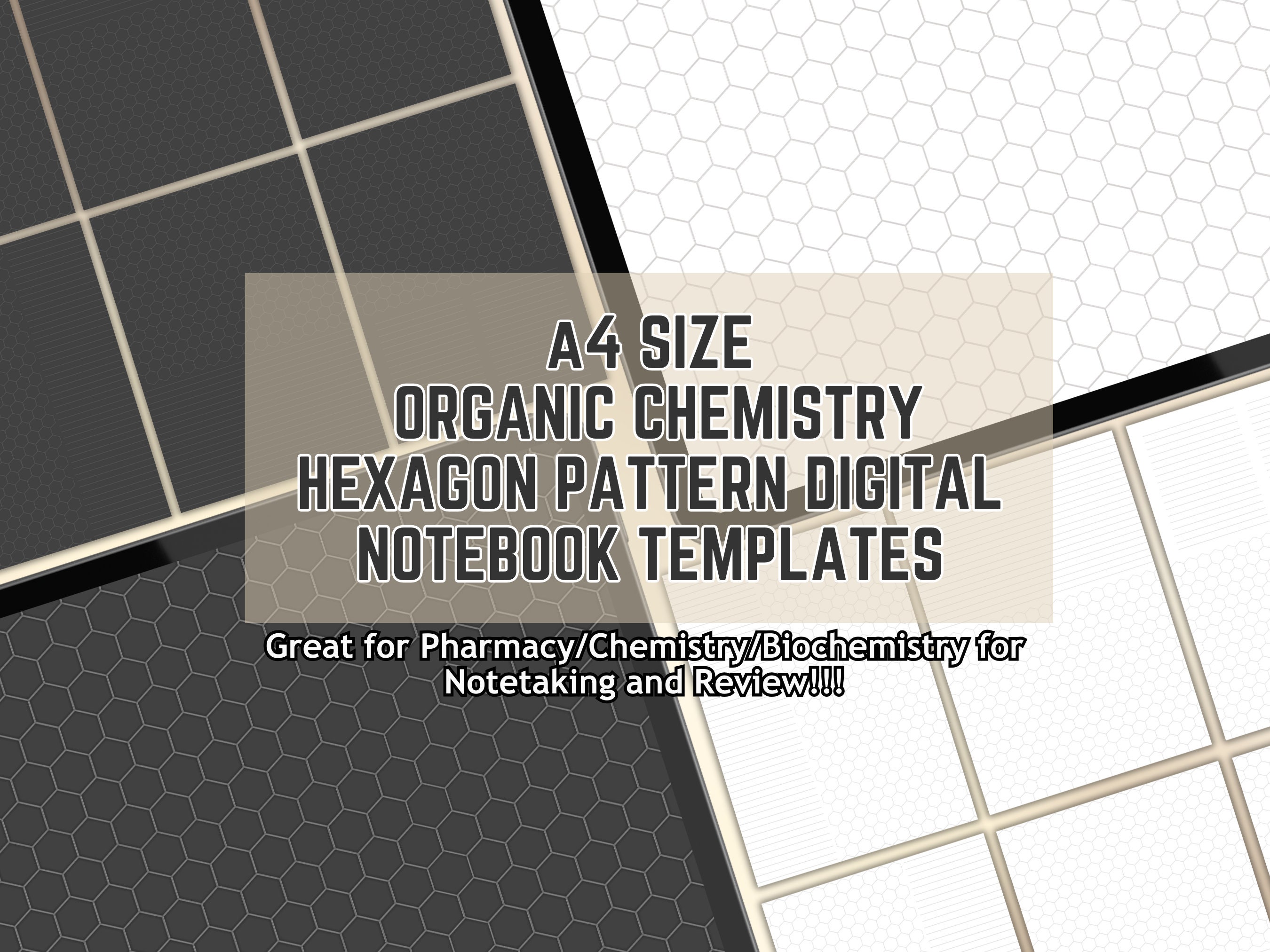 14 Pages Hexagonal Graph Sheets Layout Pattern Organic Chemistry ...