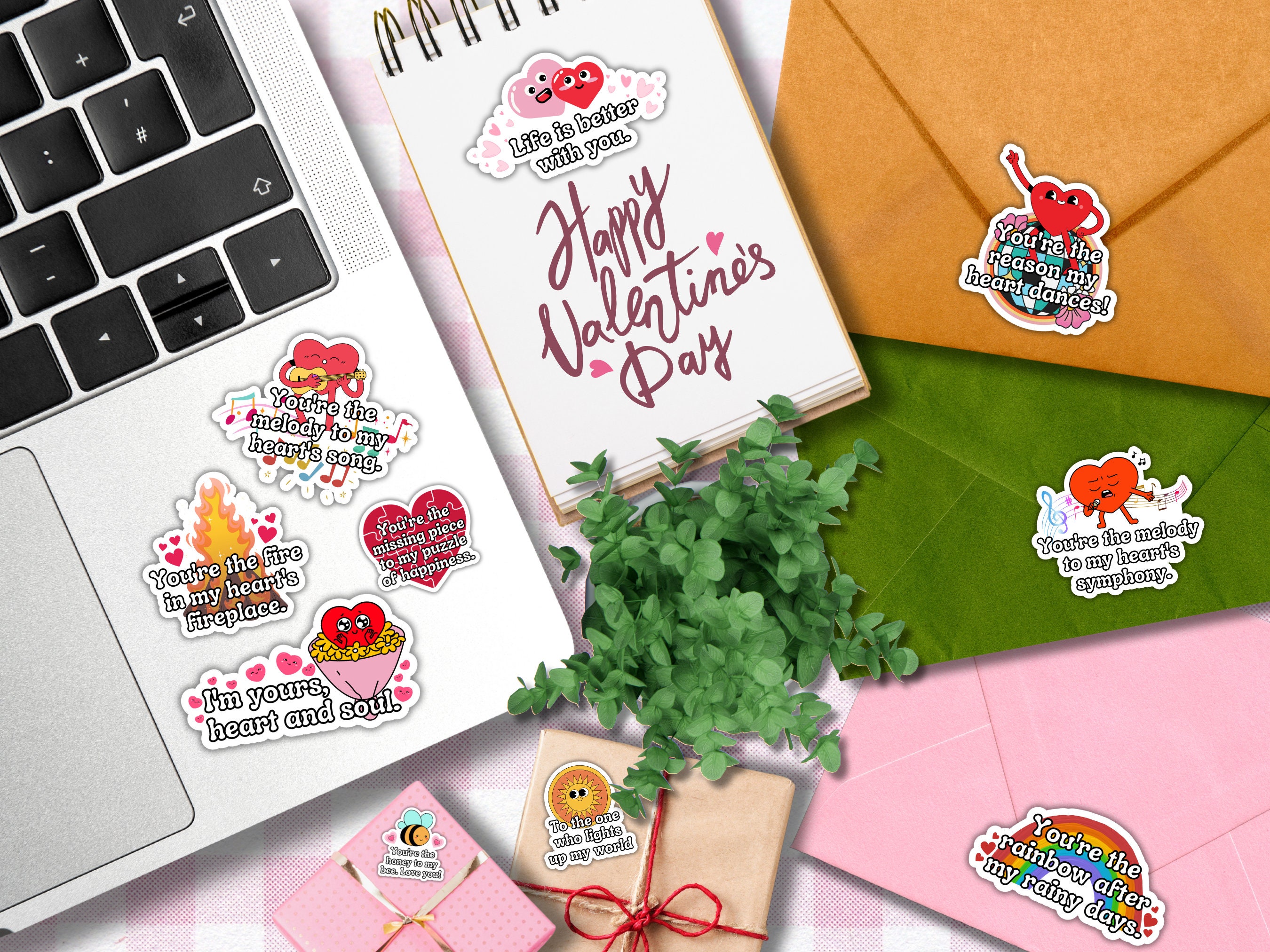 Printable Valentine Stickers Cute Love Stickers Heartfelt Message, Pink ...