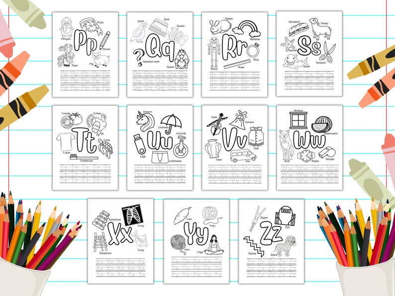 ABC Alphabet Coloring Book and Tracing Book for Kids Educational ...