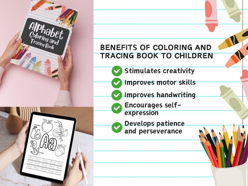 ABC Alphabet Coloring Book and Tracing Book for Kids Educational ...