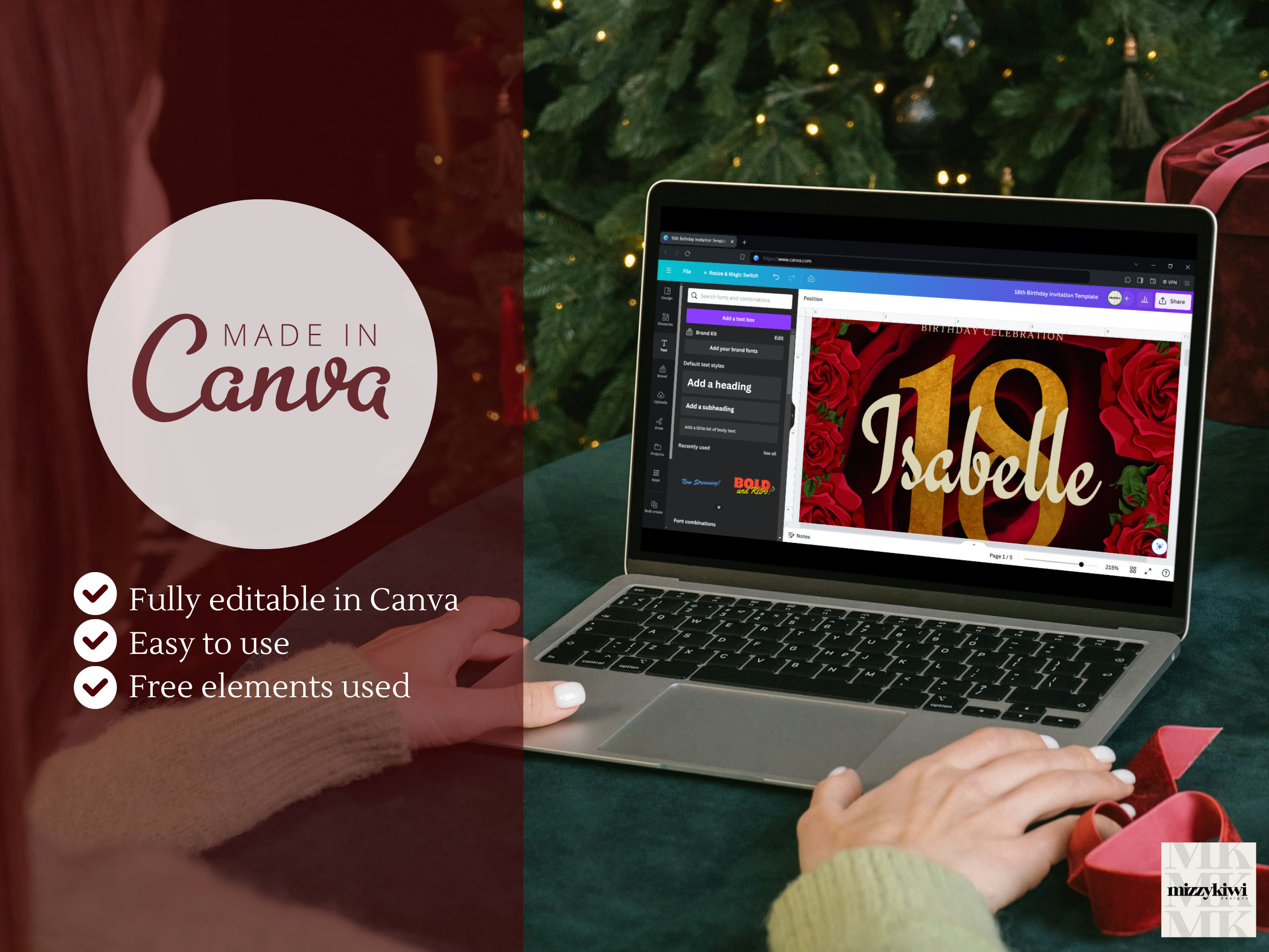 18th Birthday Invitation Card Template Full Editable Elegant Gold and ...