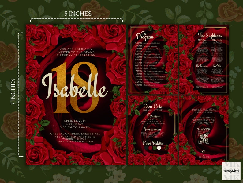 18th Birthday Invitation Card Template Full Editable Elegant Gold and ...