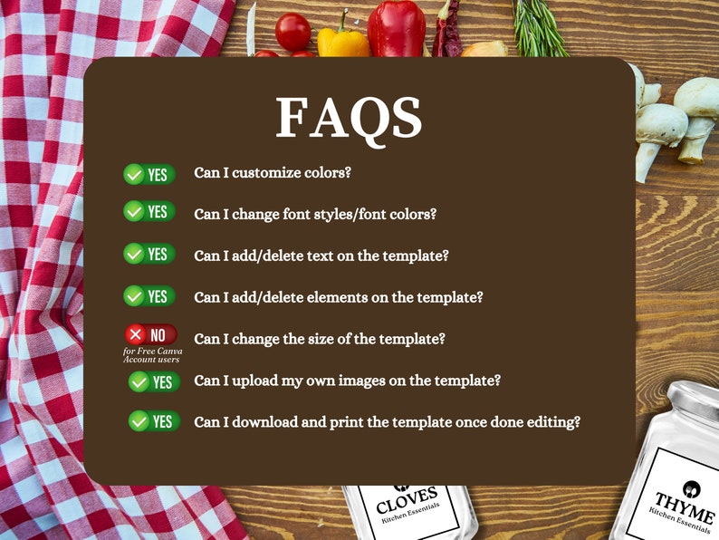 Editable Kitchen Label Canva Template Kitchen Condiments Organization ...