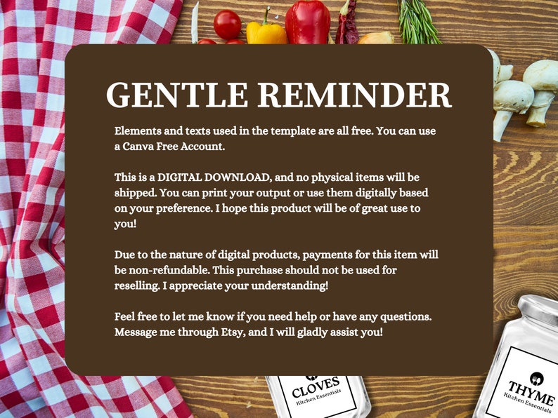 Editable Kitchen Label Canva Template Kitchen Condiments Organization ...