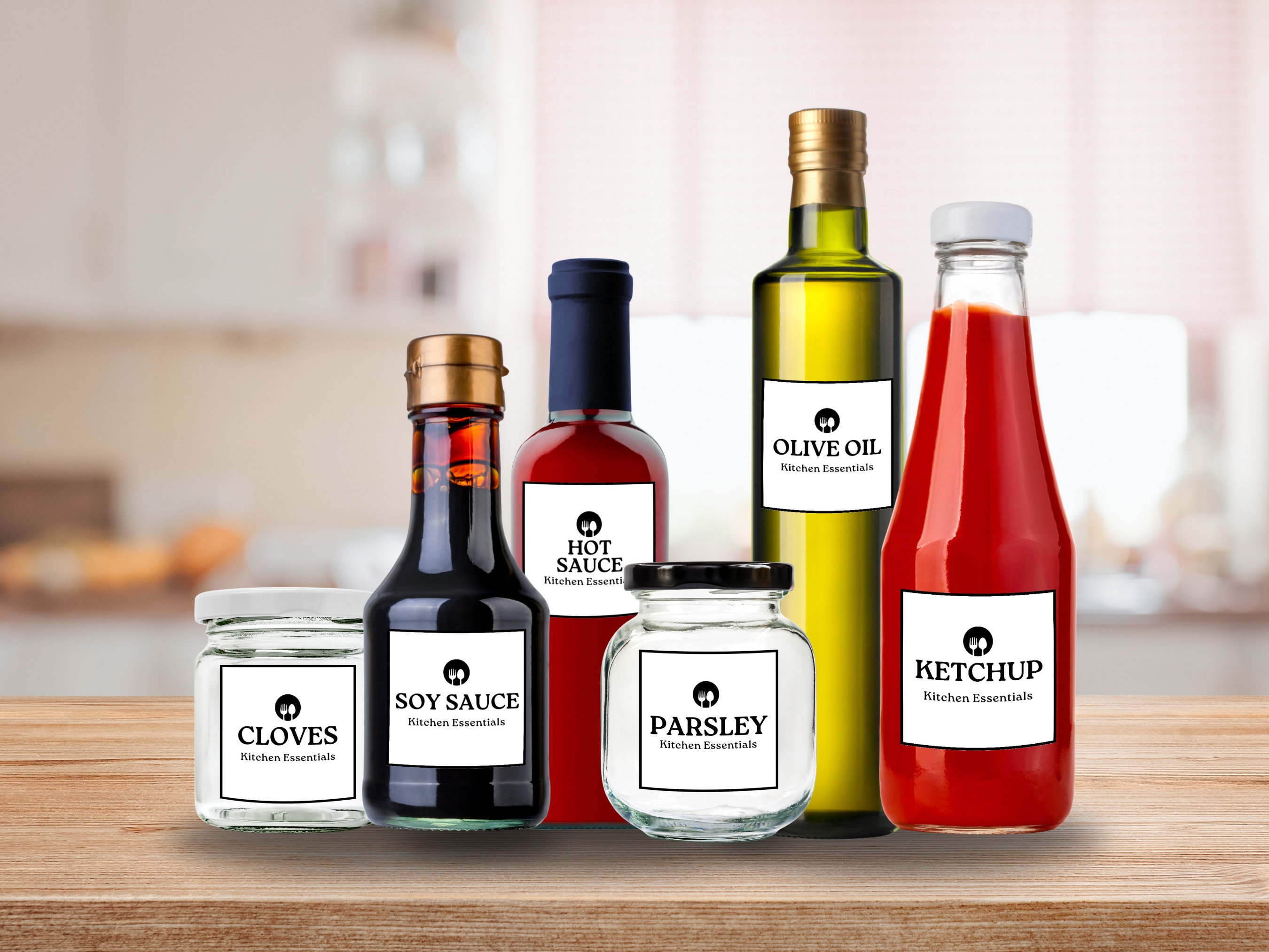 Editable Kitchen Label Canva Template Kitchen Condiments Organization ...