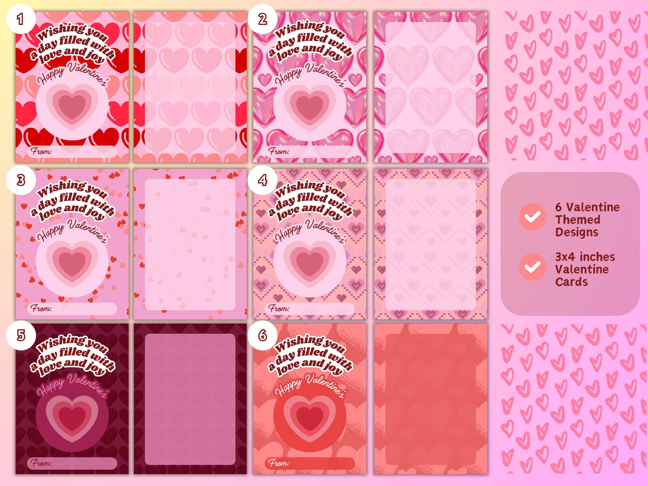 Printable Valentine’s Day Cards Cute Pink Valentine Cards for Her ...