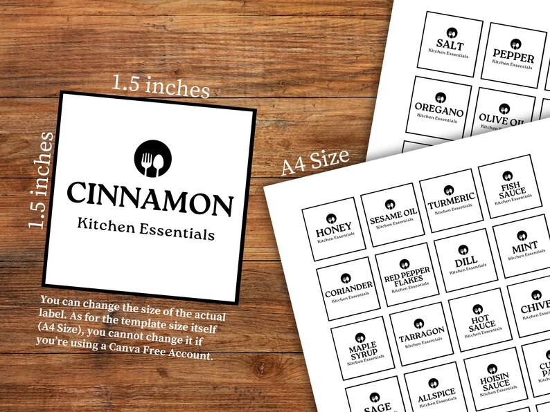 Editable Kitchen Label Canva Template Kitchen Condiments Organization ...