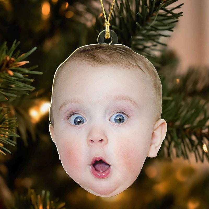 Personalized Christmas Custom Funny Face Baby Acrylic Ornament, Custom ...
