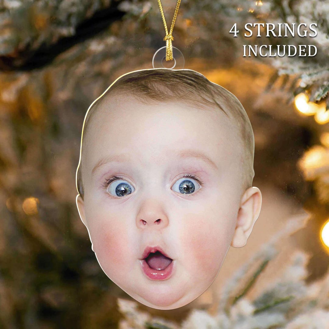 Personalized Christmas Custom Funny Face Baby Acrylic Ornament, Custom ...
