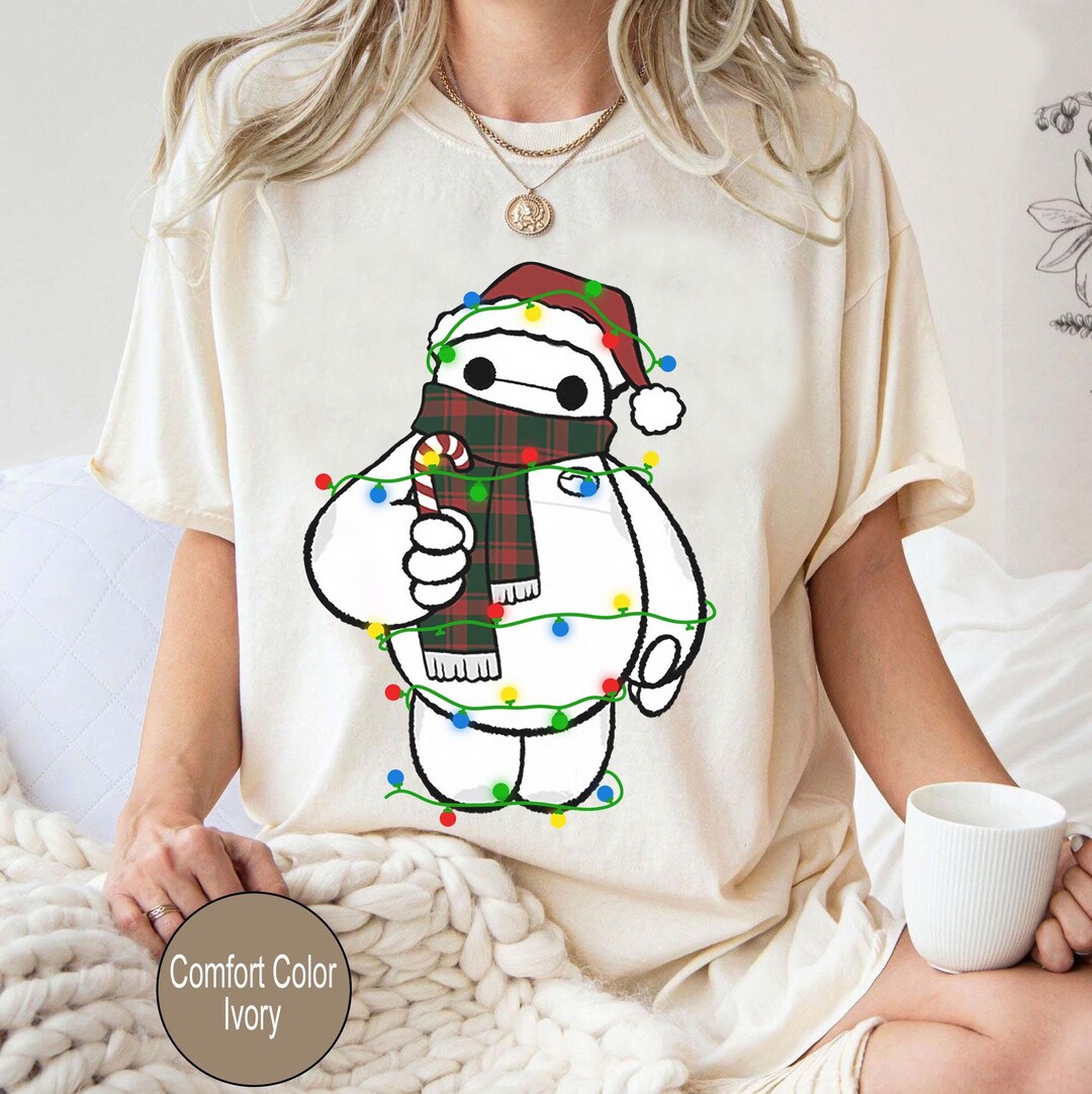 Disney Santa Baymax Christmas Lights Shirt, Big Hero Cute Santa Baymax ...