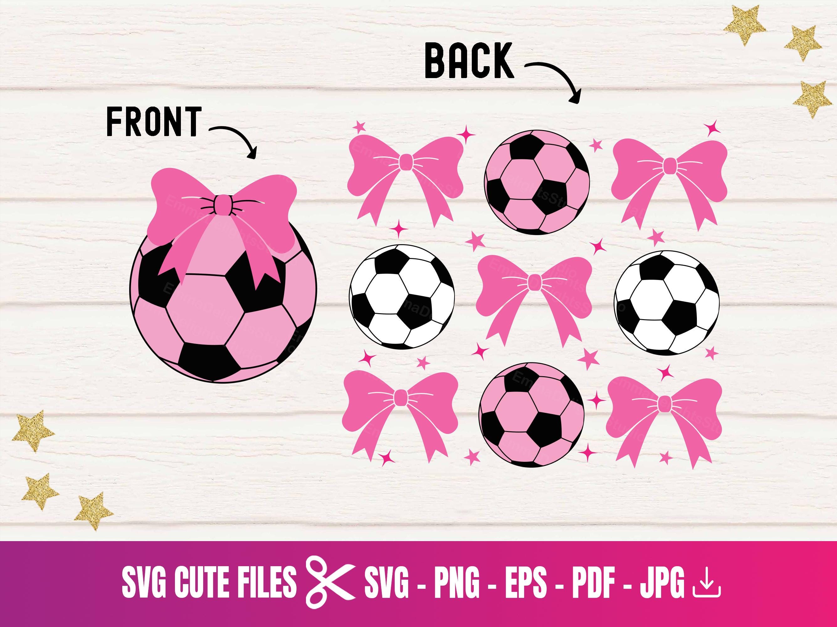 Cute Pink Soccer Bow Svg, Soccer Lovers, Stylish Soccer SVG, Bow Soccer ...