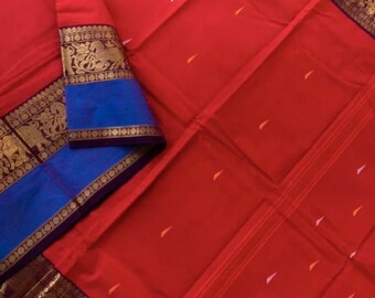 Darkest Green Color With Pink Border | Chettinad | Pure Cotton | Zari ...