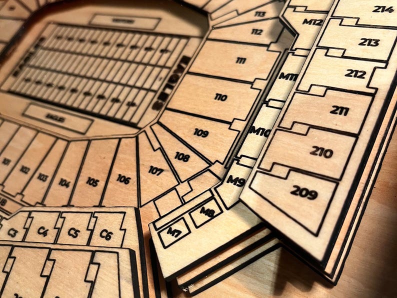 Philadelphia Eagles Stadium Seating Chart Poster: Laser Engraving Files ...