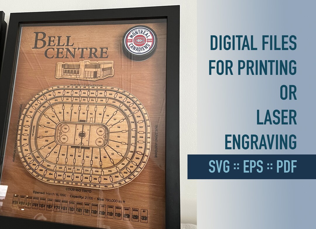Montreal Canadiens Bell Centre Seating Plan and Building. Digital File ...