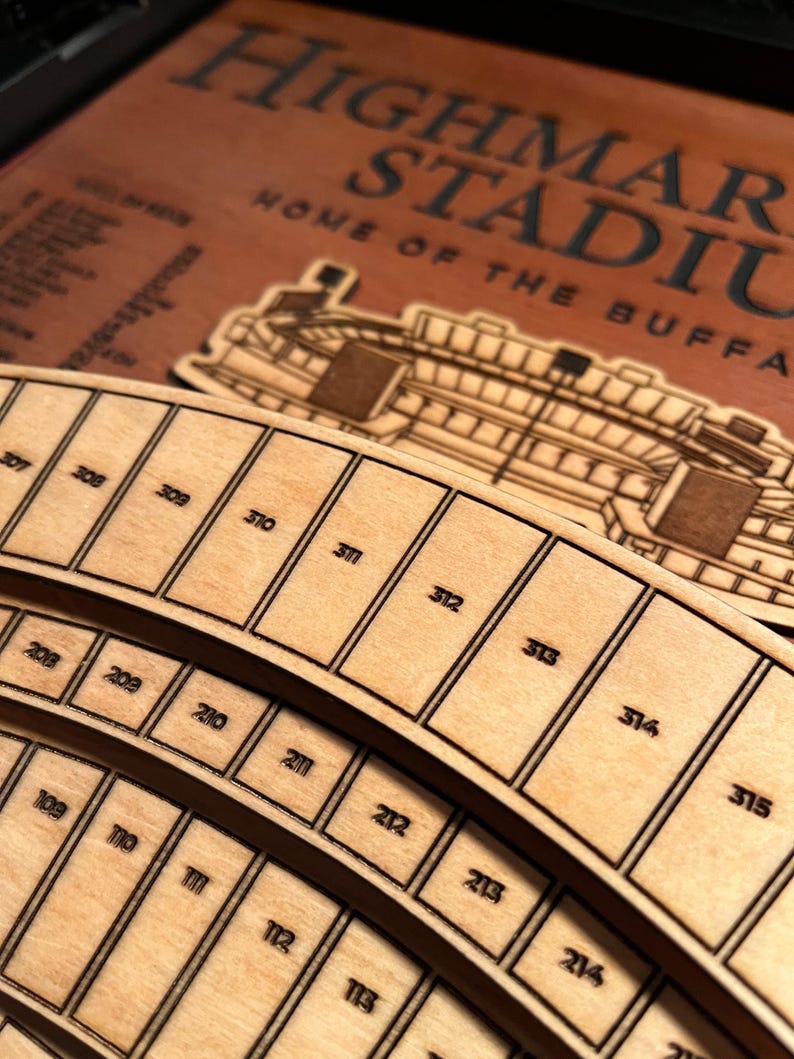 Buffalo Bills Highmark Stadium Seating Plan Poster: Laser Engraving ...