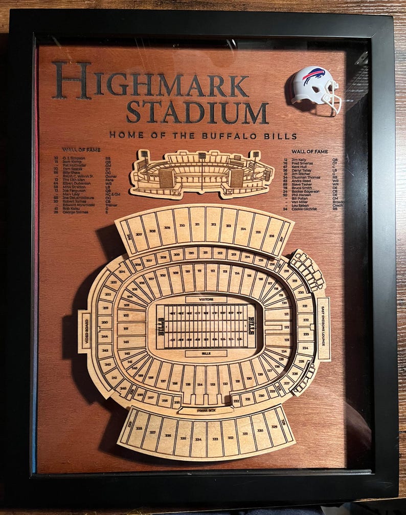 Buffalo Bills Highmark Stadium Seating Plan Poster: Laser Engraving ...