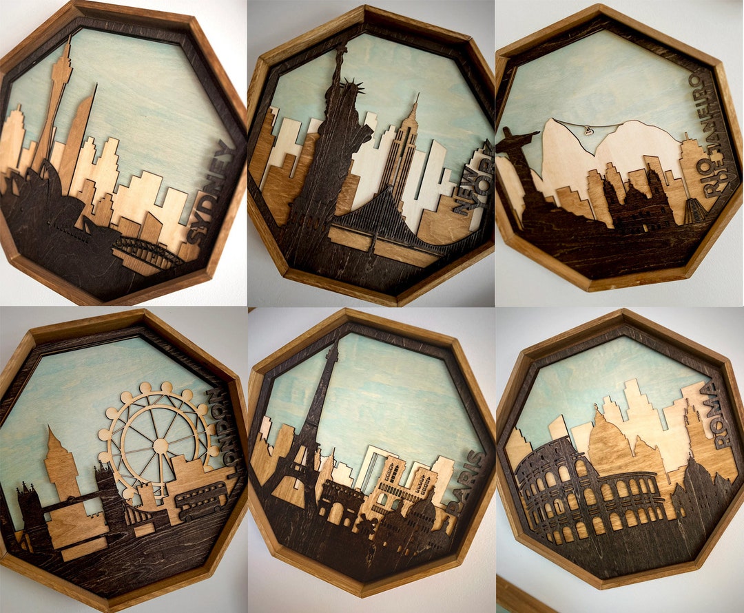 SVG Files for Laser Engraving - Cities of the World - Etsy