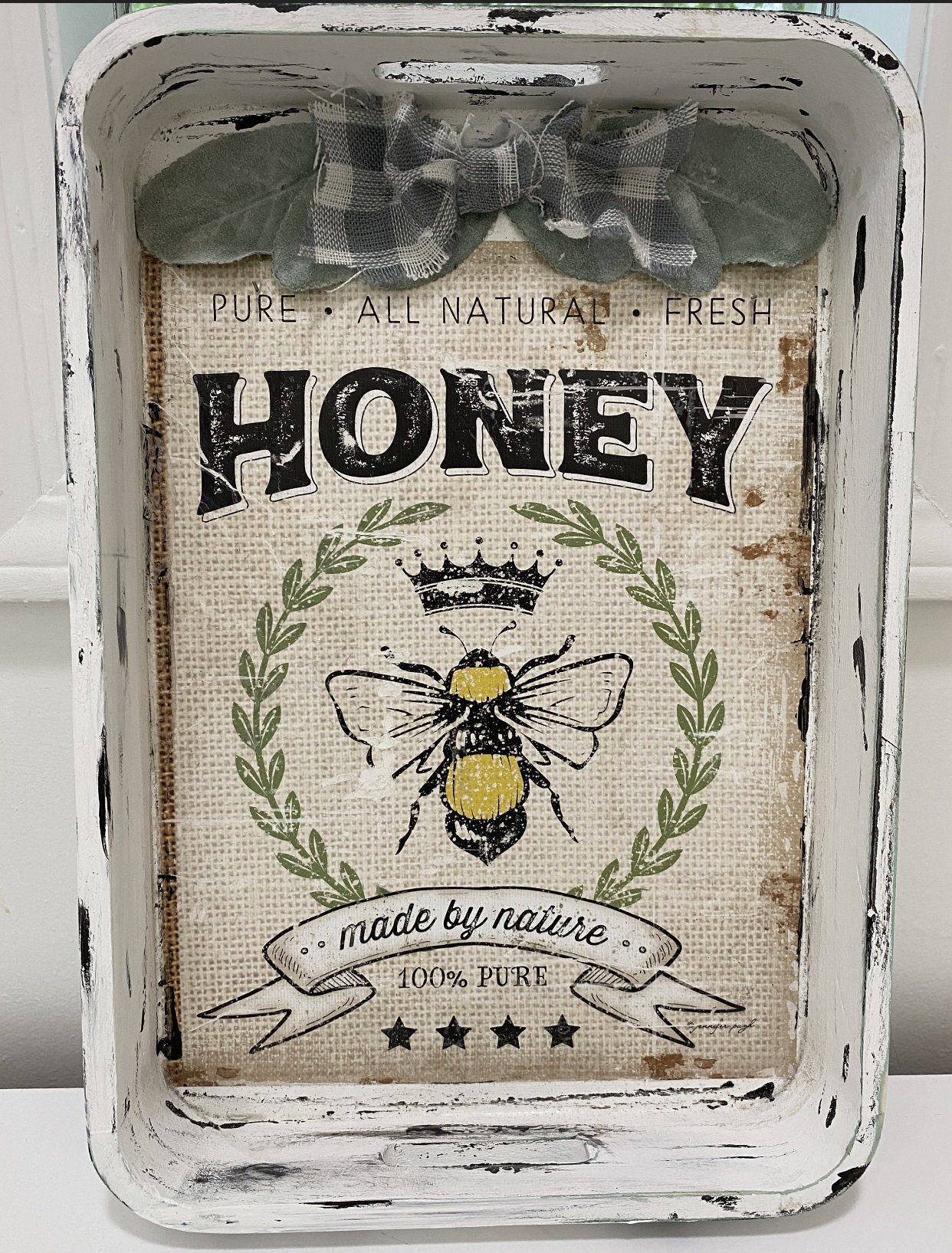 Bee Decor, Farmhouse Style, Wooden Tray Kitchen Decoration, Porch Sign ...