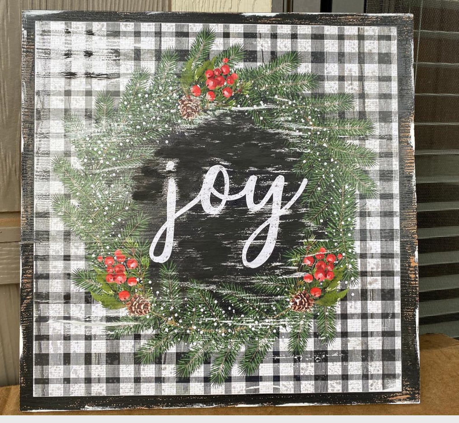 Joy Christmas Sign, Farmhouse Christmas, Joy Wreath Sign, Signs ...