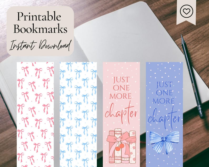 Coquette Bow Printable Bookmark, Digital Download, Girls Who Read ...