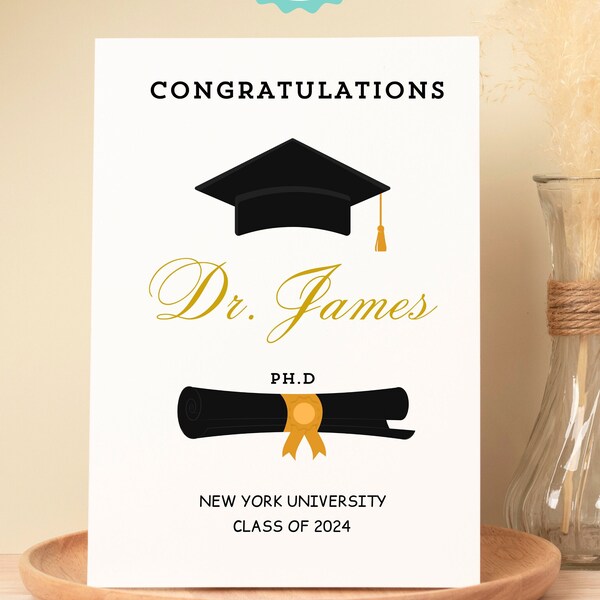 Phd Graduation Card - Etsy