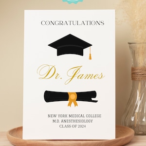 Personalized Residency Graduation Card Surgeon New Doctor Cardiologist ...