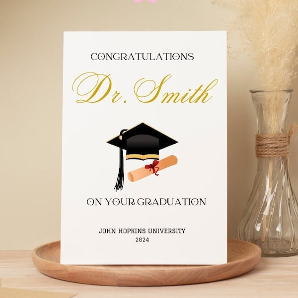 Phd Graduation Card - Etsy
