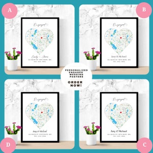 First Date Map Where We Met Map Engagement Print First Dating Paper ...