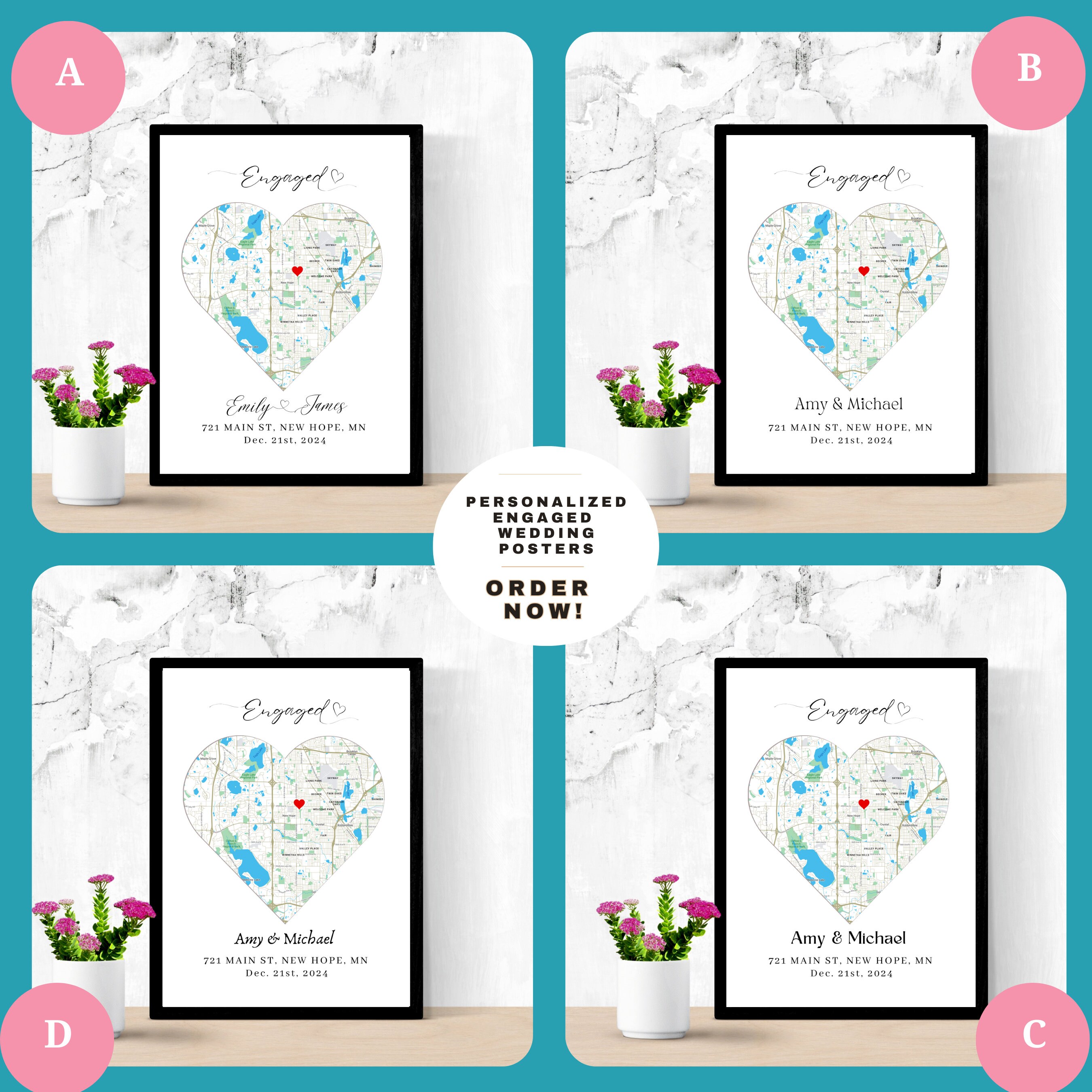First Date Map Where We Met Map Engagement Print First Dating Paper ...